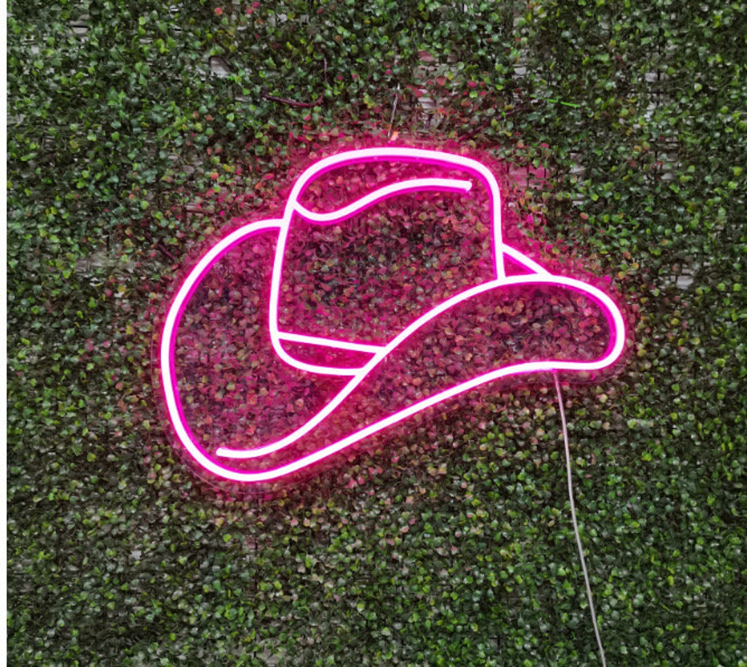 Hot Pink Cowboy Hat Neon Sign - Nashville Honky Tonk Chic Wall Decor - Etsy