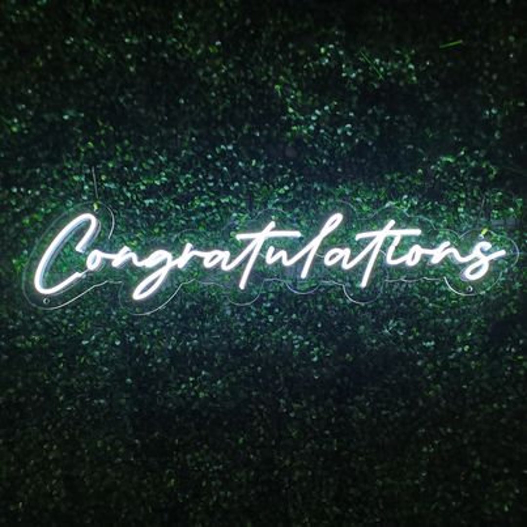 Congratulations Neon Sign Wedding Neon for Shower Neon Engagement Party ...