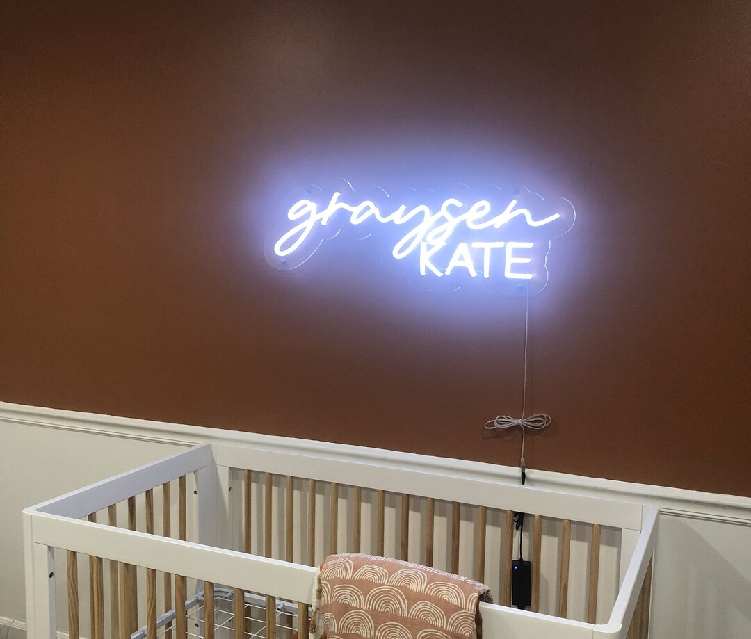 Neon Sign Nursery Baby Name Sign Baby Shower Neon Night Light Nursery ...