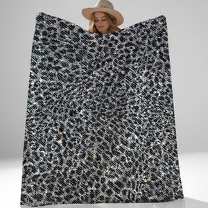 Snow Leopard Print Polar Fleece Throw Eco Friendly Blanket Yoga Blanket ...