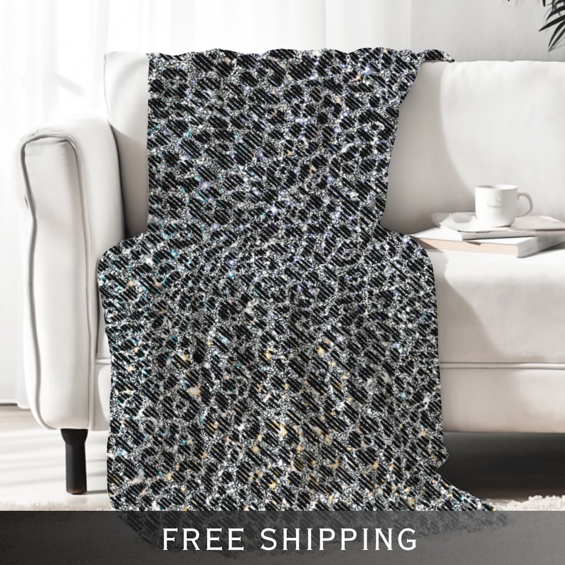 Snow Leopard Print Polar Fleece Throw Eco Friendly Blanket Yoga Blanket ...