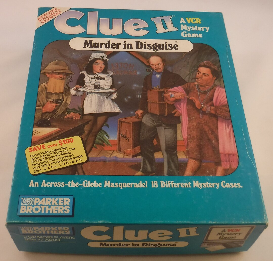 Clue 2 - Murder in Disguise - a VCR Mystery Game - 1987 - Etsy