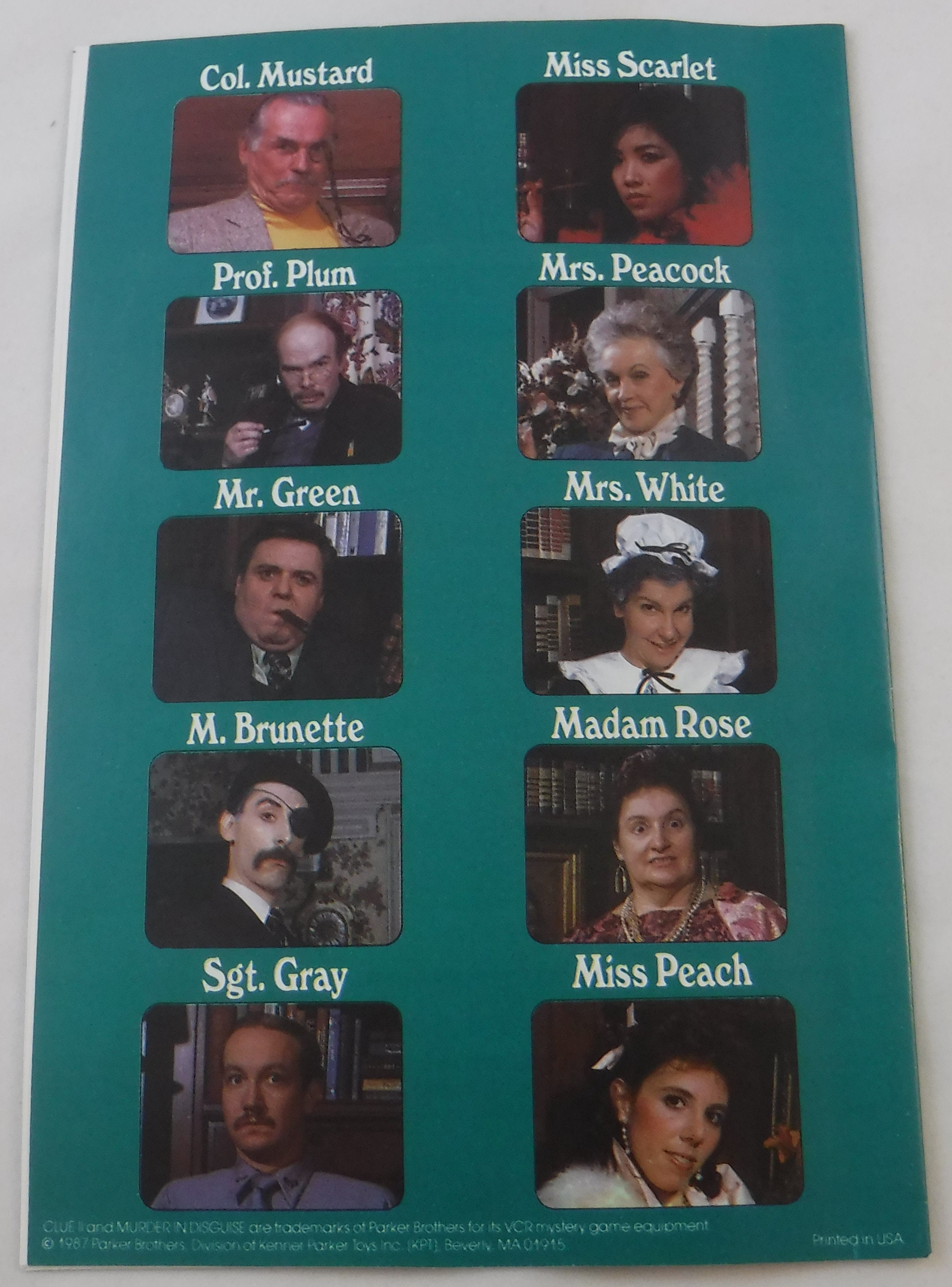 Clue 2 Murder in Disguise a VCR Mystery Game 1987 - Etsy