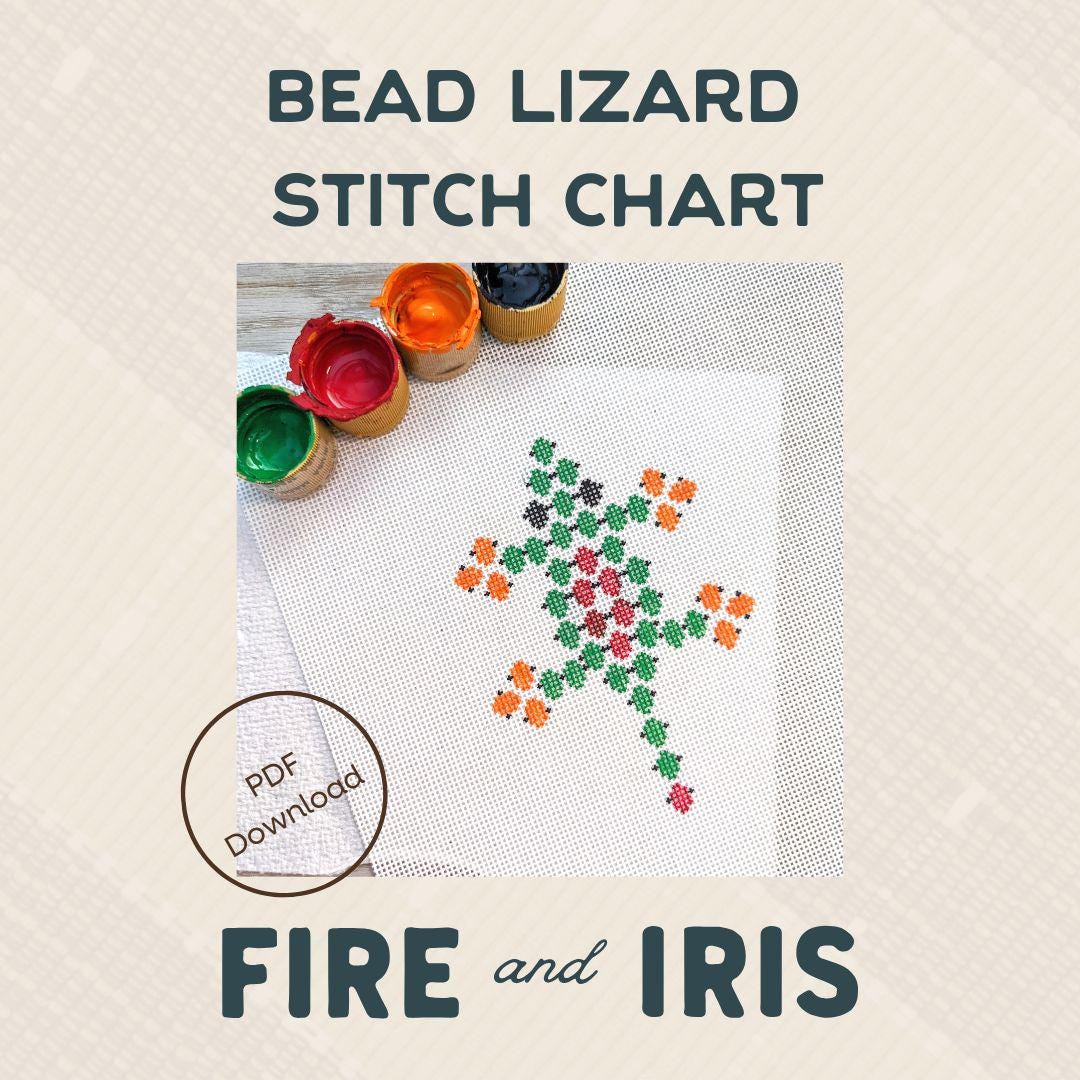 Bead Lizard Needlepoint Stitch Chart - Etsy