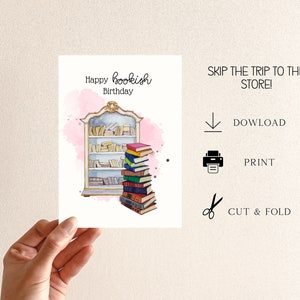 PRINTABLE Bookish Birthday Card| Bookish Gifts| Birthday Cards ...