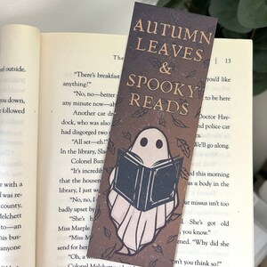 Autumn Leaves and Spooky Reads Bookmark Paper Bookmark for Bookish ...