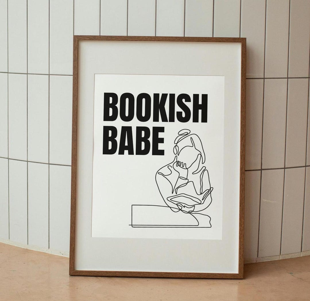PRINTABLE Bookish Babe Wall Print| Digital Wall Print for Book Lovers ...