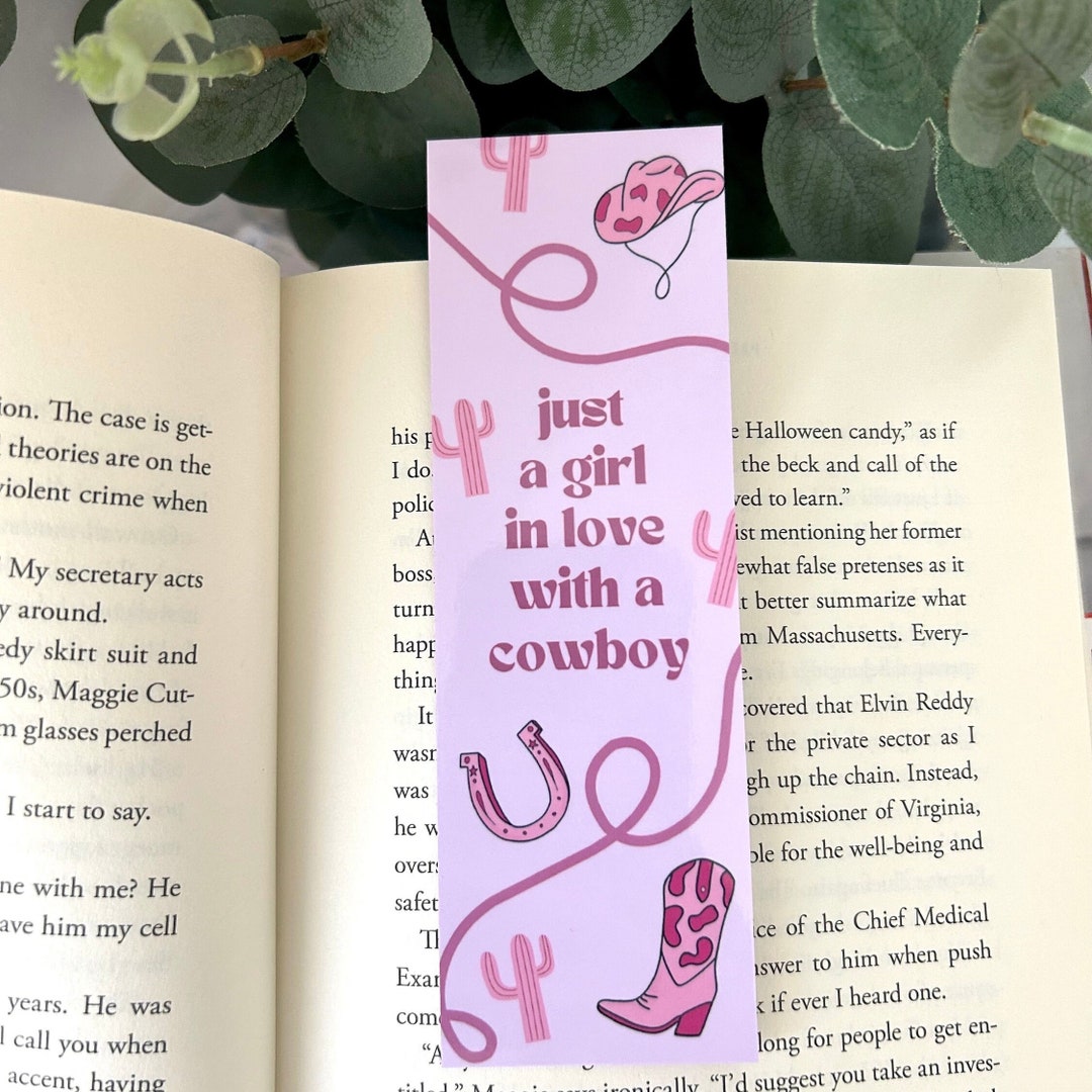 Just A Girl in Love With A Cowboy Bookmark| Paper Bookmark for Bookish ...