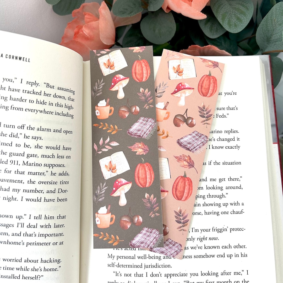 Fall Bookmarks Paper Bookmark for Bookish Gifts Cute Fall Bookmark - Etsy