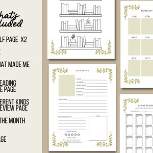 PRINTABLE Reading Journal Bundle, Book Reading Tracker, PDF Format ...
