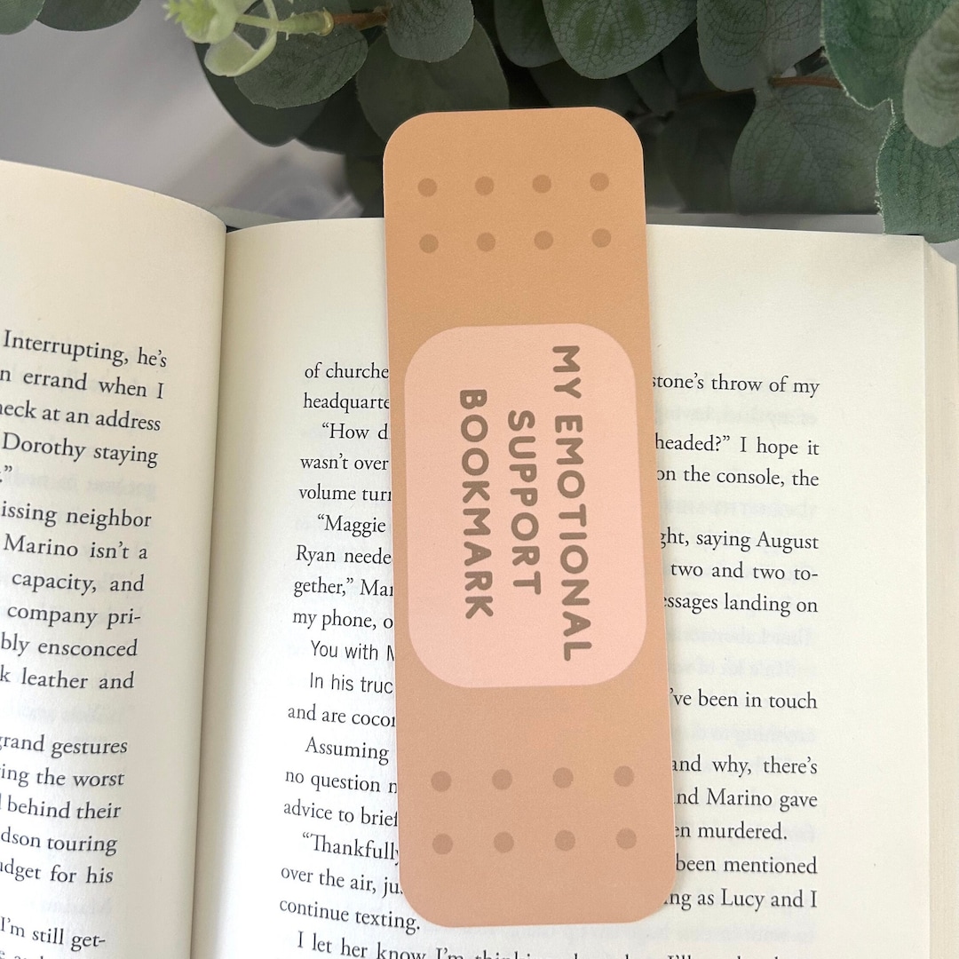 My Emotional Support Bandaid Bookmark Paper Bookmark for Bookish Gifts ...