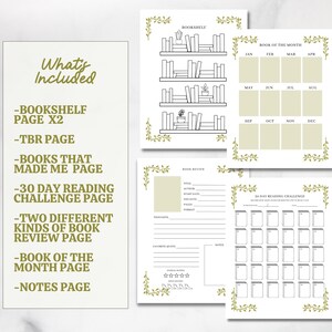 PRINTABLE Reading Journal Bundle, Book Reading Tracker, PDF Format ...