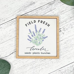 Mini Framed Lavender Sign // Field Fresh Lavender Sign // Mini Summer ...