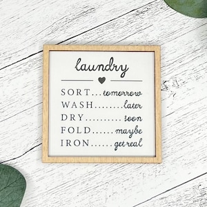Mini Framed Laundry Themed Sign // Laundry List // Mini Laundry Themed ...