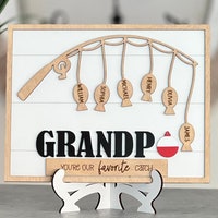 We're Hooked on Daddy, Fathers Day Gift, Custom Fish Pole Art, Fish ...