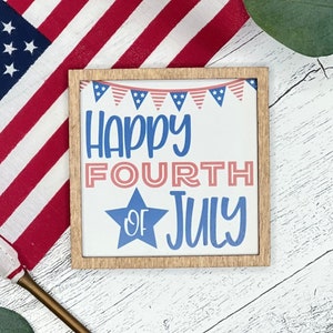 Mini Framed 4th of July Sign // Happy Fourth of July Sign // Mini 4th ...