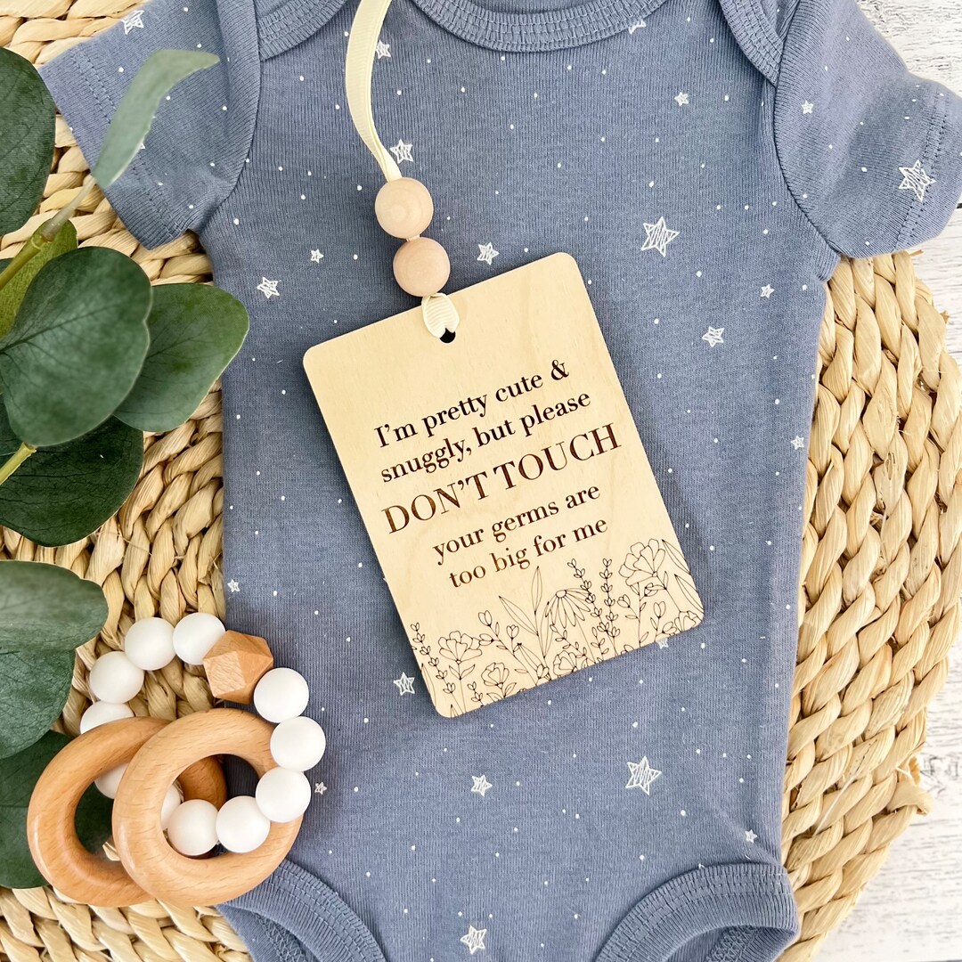 Please Don't Touch Baby Germs Sign // Baby Stroller Tag // Baby Germ ...