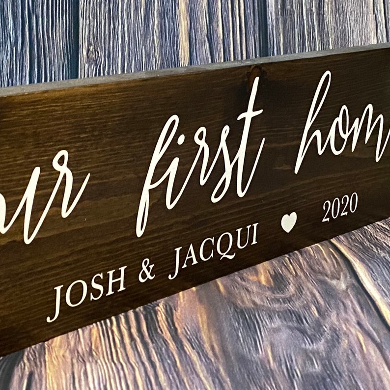 Our First Home Sign // Housewarming Gift // New Home Owners | Etsy