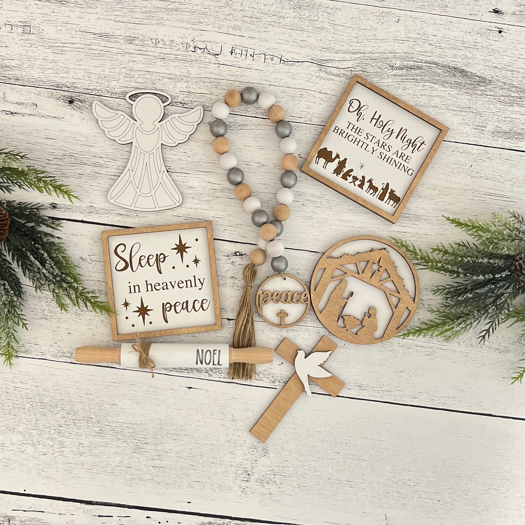 BUNDLE // Nativity Christmas Tier Tray Decor Bundle // - Etsy