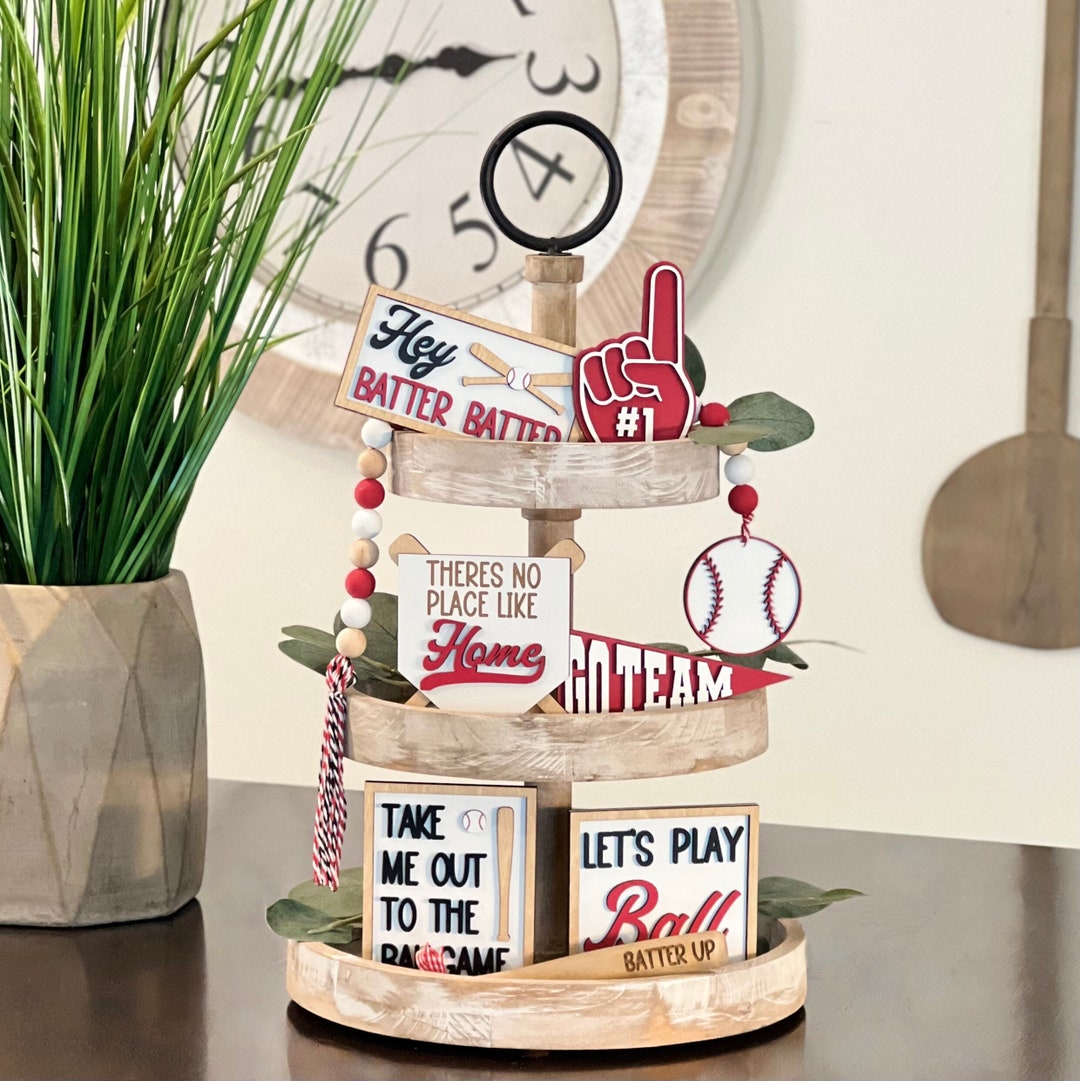 BUNDLE // Baseball Themed Tiered Tray Decor // Baseball Tiered Tray ...