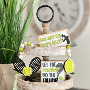 BUNDLE // Tennis Themed Tiered Tray Decor // Tennis Tiered Tray Signs ...