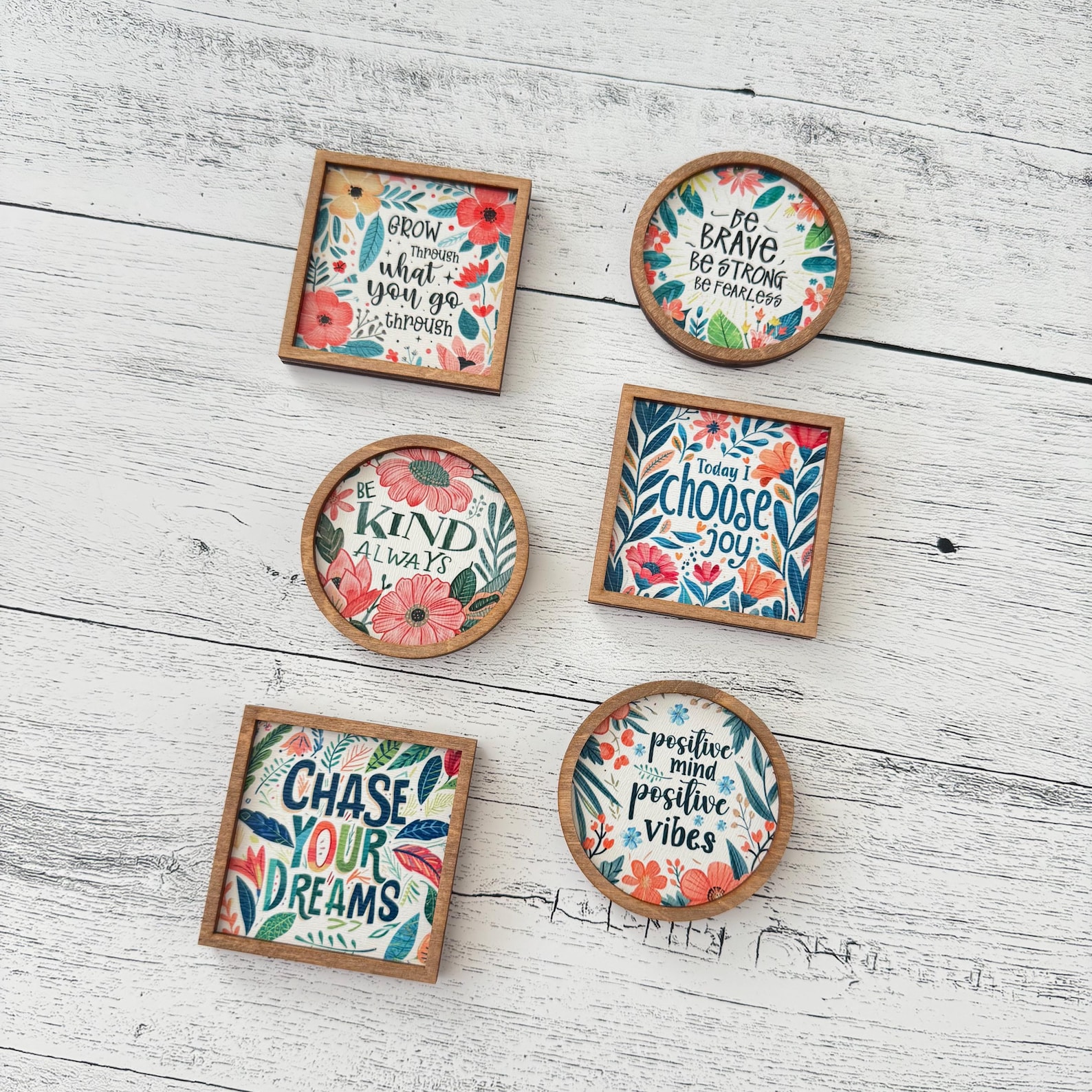 Affirmation Refrigerator Magnets // Inspirational Daily Reminder Wooden ...