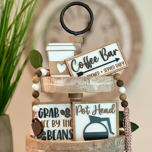 BUNDLE // Coffee Themed Tiered Tray Decor // Coffee Themed Signs ...