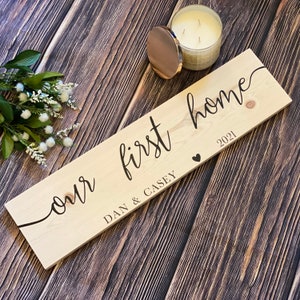 Our First Home Sign // Housewarming Gift // New Home Owners | Etsy
