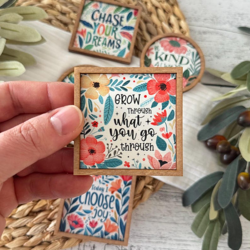 Affirmation Refrigerator Magnets // Inspirational Daily Reminder Wooden ...