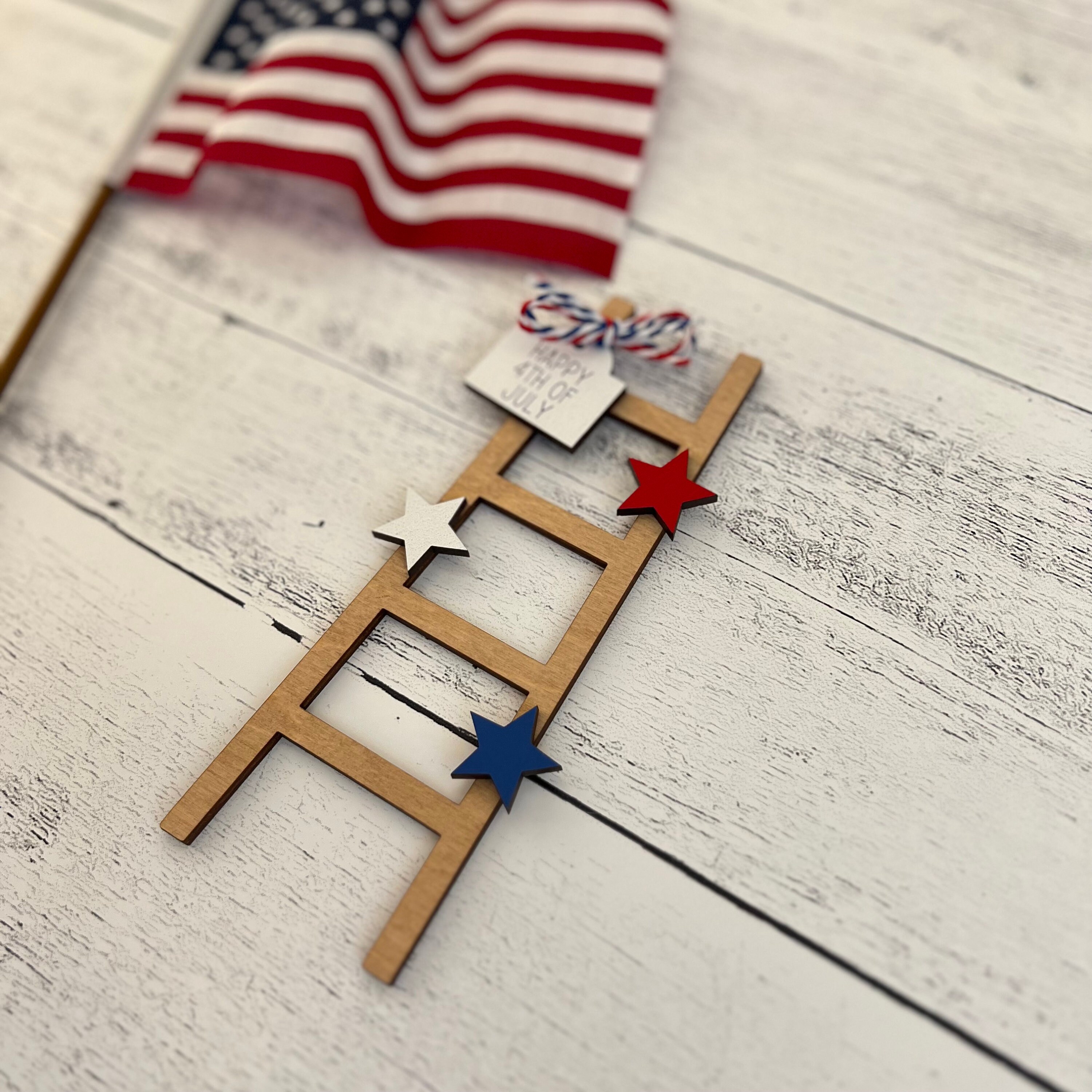 4th of July Accent Tiered Tray Decor // July Fourth Tiered Tray Decor ...