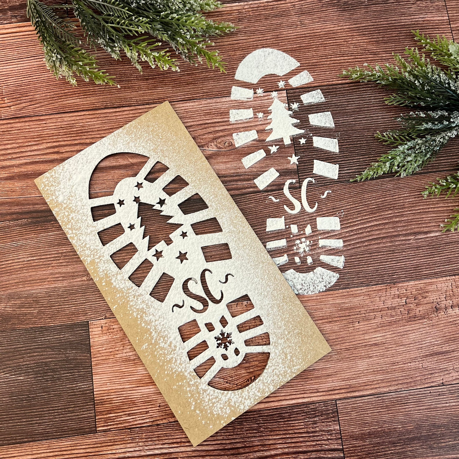 Santa Boot Print Reusable Stencil // Christmas Eve Prop // Wooden Santa ...