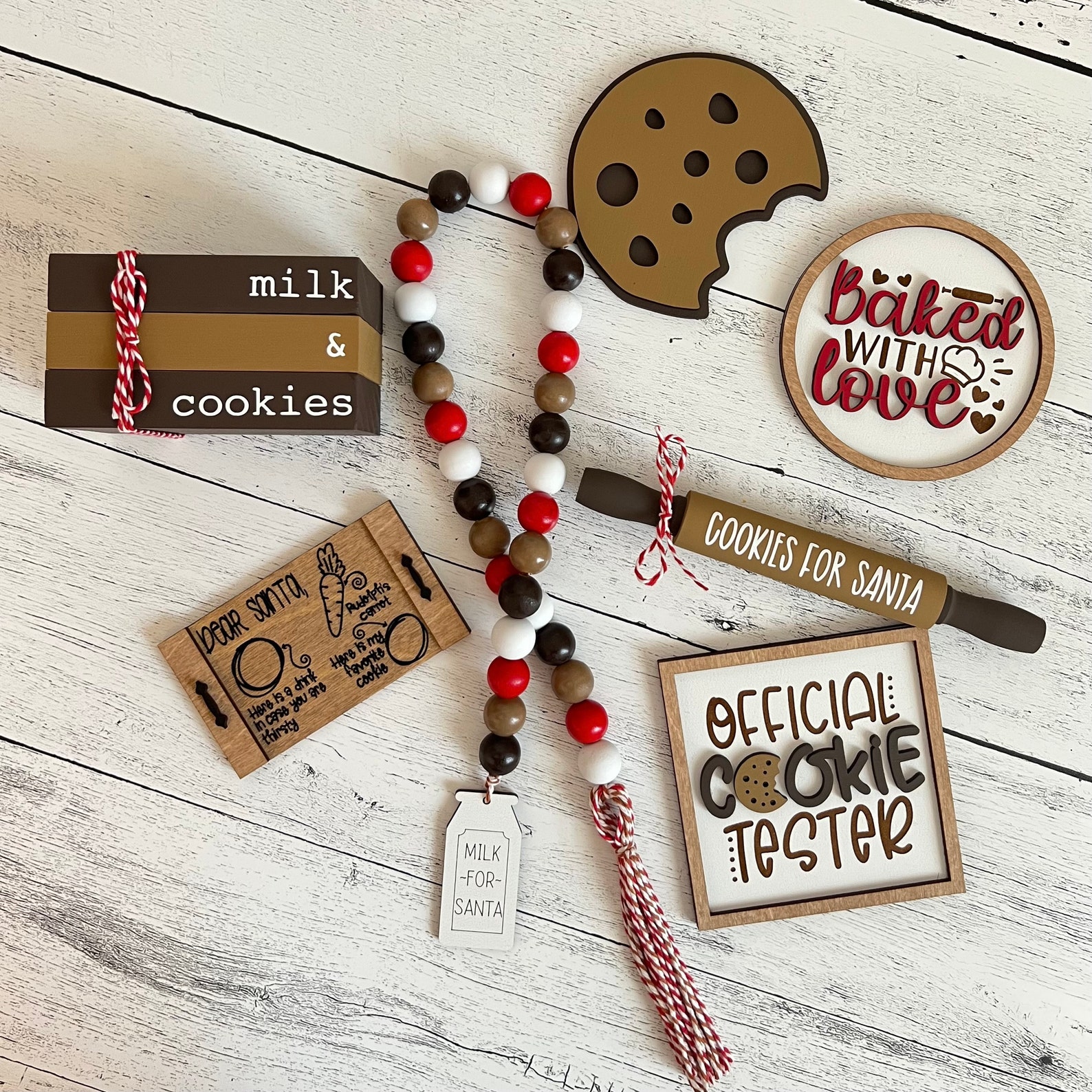 BUNDLE // Milk & Cookies Themed Tiered Tray Decor // Christmas - Etsy