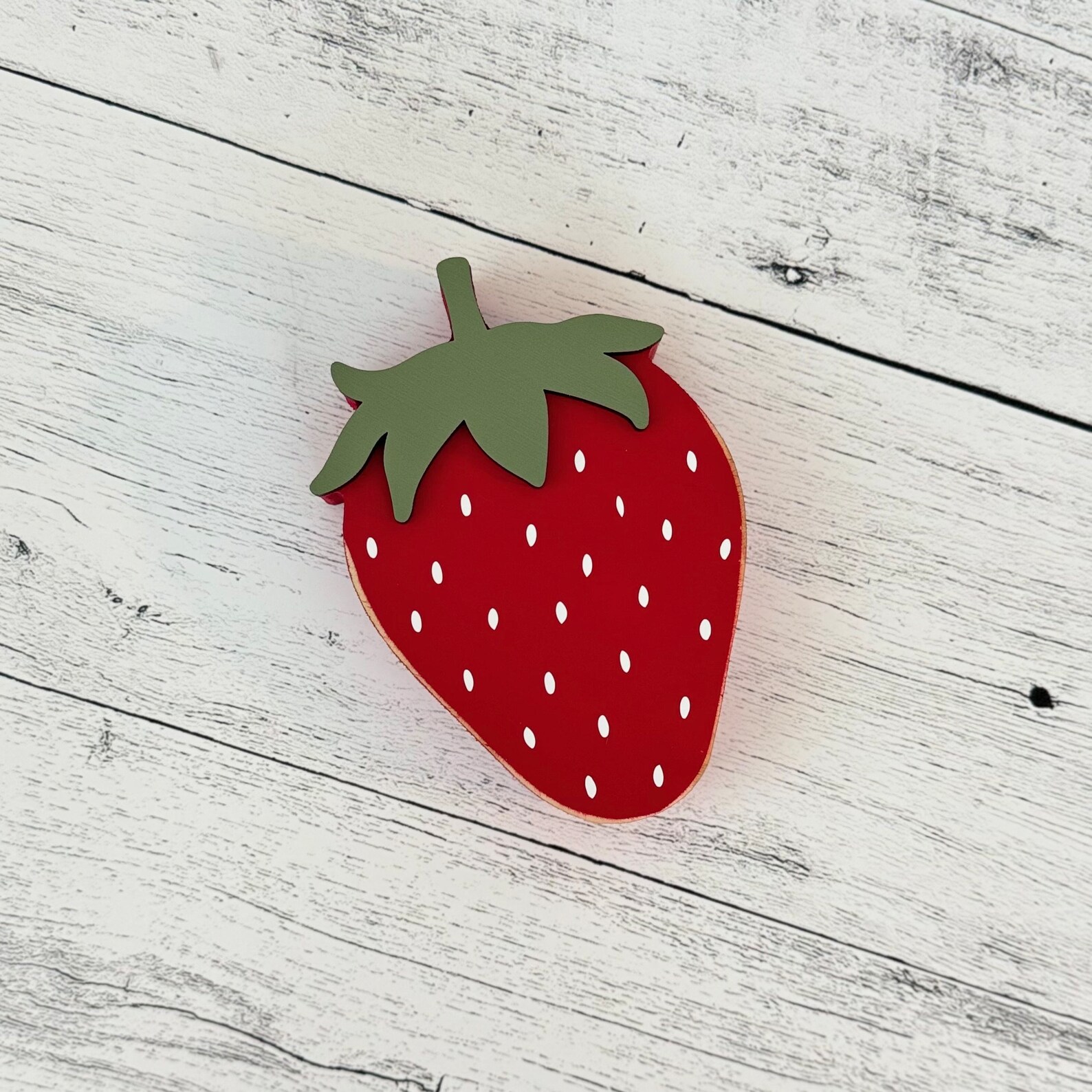 Chunky Wood Strawberry Shelf Sitter // Summer Tiered Tray Decor ...