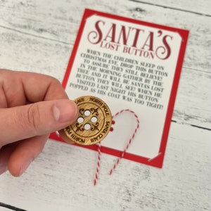 Santa's Lost Button // Kids Christmas Eve Box // Engraved Santa Button ...