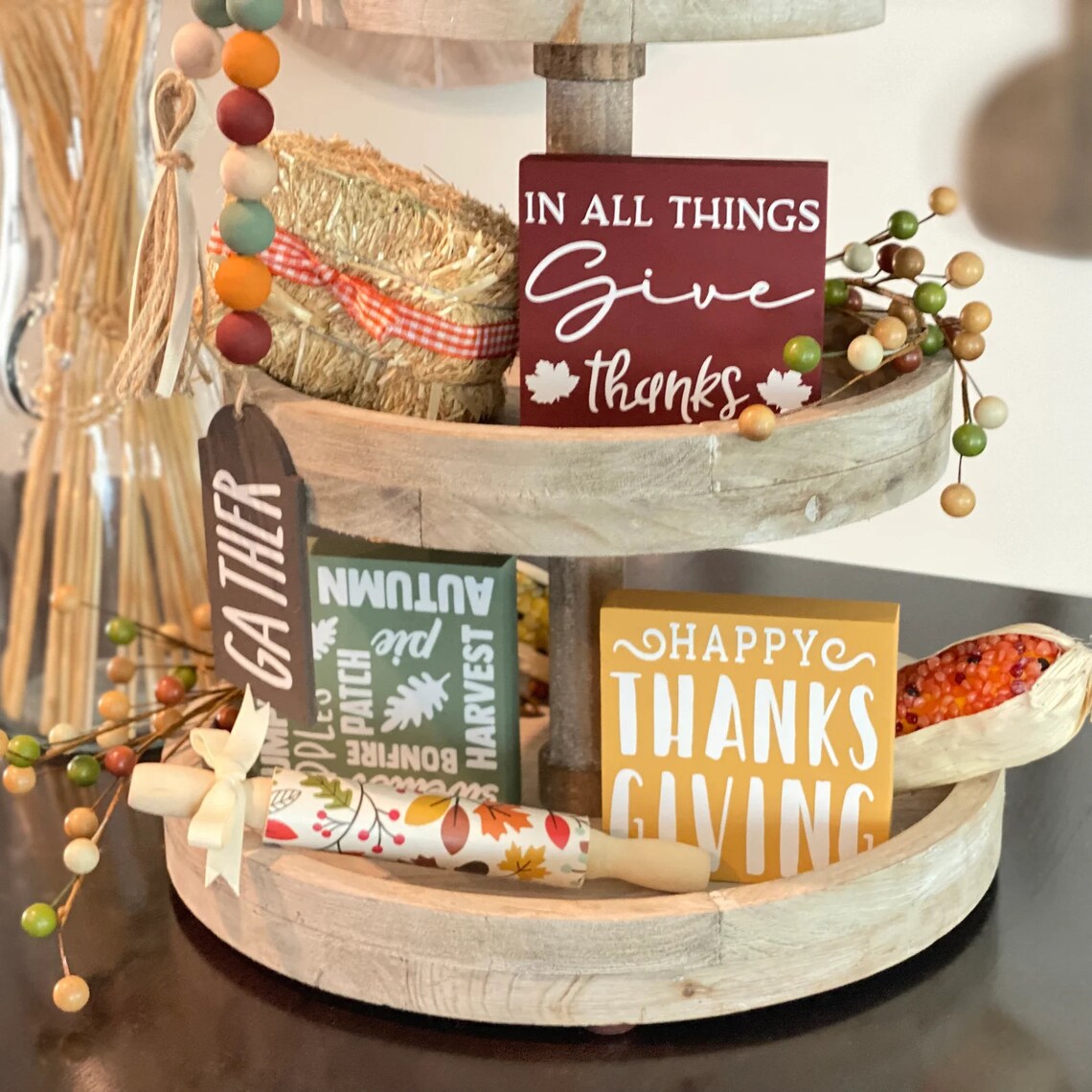 Thanksgiving Tier Tray Signs // Thanksgiving Signs // Fall Tiered Tray ...