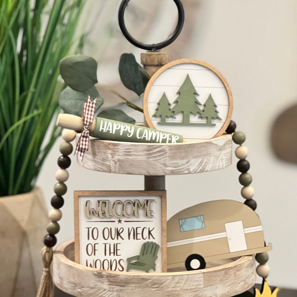 BUNDLE // Camping Tiered Tray Decor // Woodland Themed Signs - Etsy