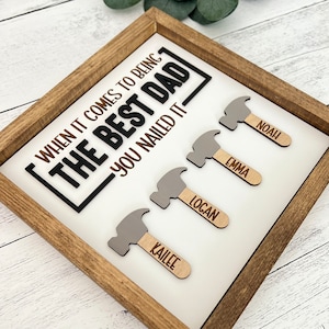 Personalized Father's Day Sign // Father's Day Gift // Best Dad Sign ...