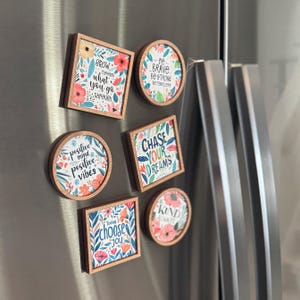 Affirmation Refrigerator Magnets // Inspirational Daily Reminder Wooden ...