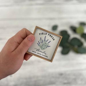 Mini Framed Lavender Sign // Field Fresh Lavender Sign // Mini Summer ...