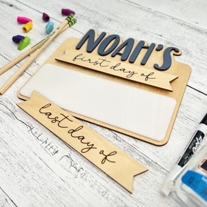 Personalized First Last Day of School School Photo Prop Sign // Dry ...