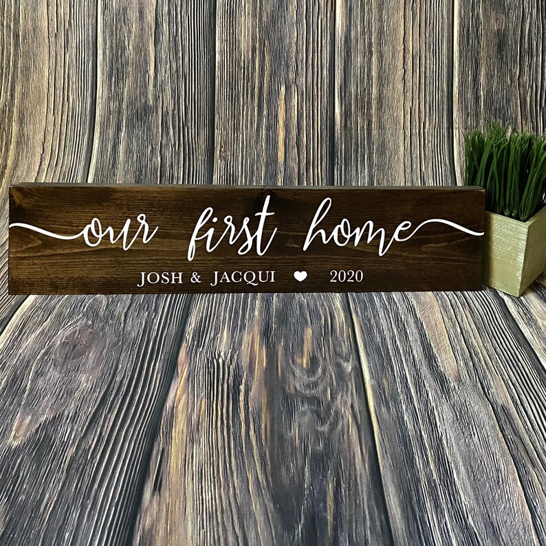 Our First Home Sign // Housewarming Gift // New Home Owners | Etsy