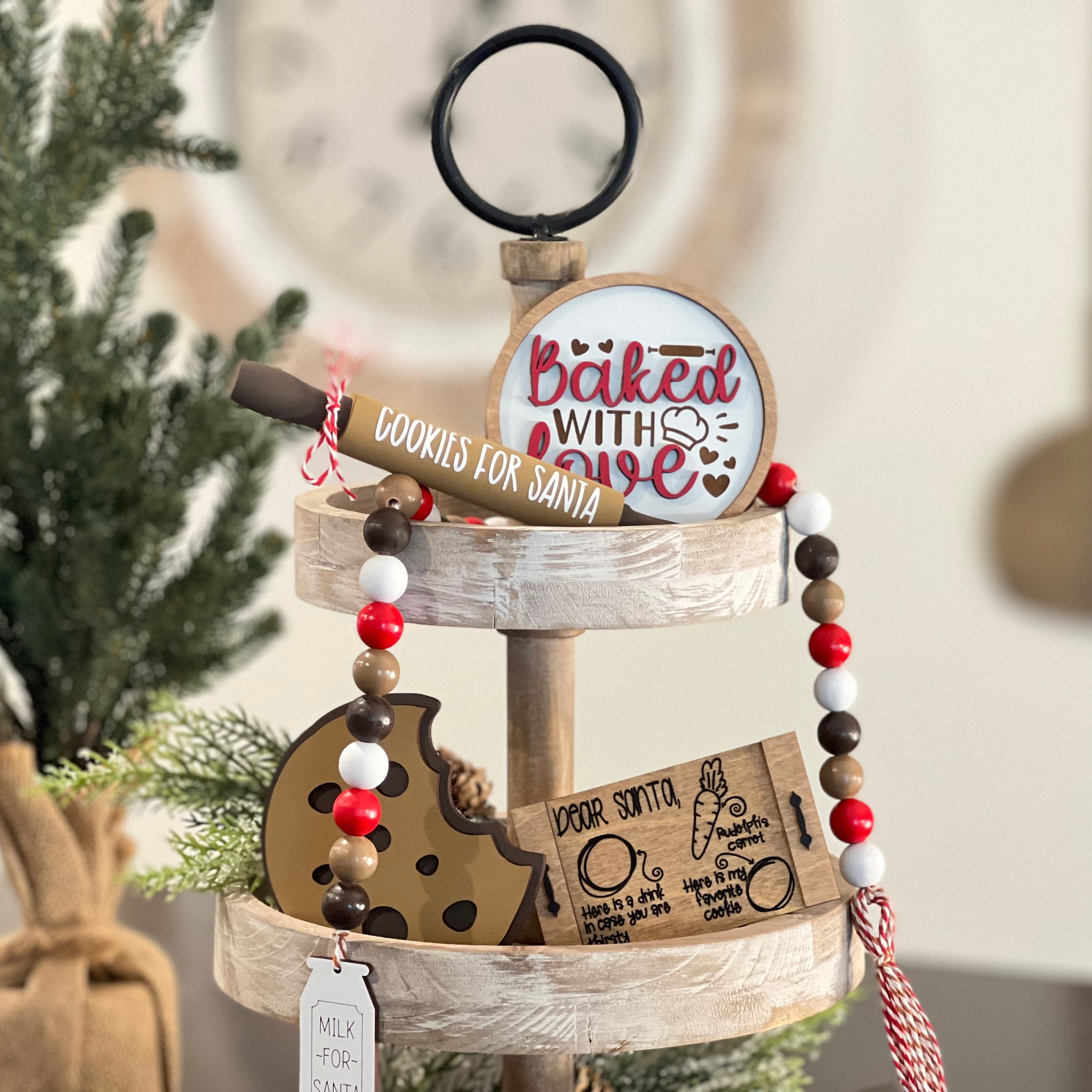 BUNDLE // Milk & Cookies Themed Tiered Tray Decor // Christmas - Etsy