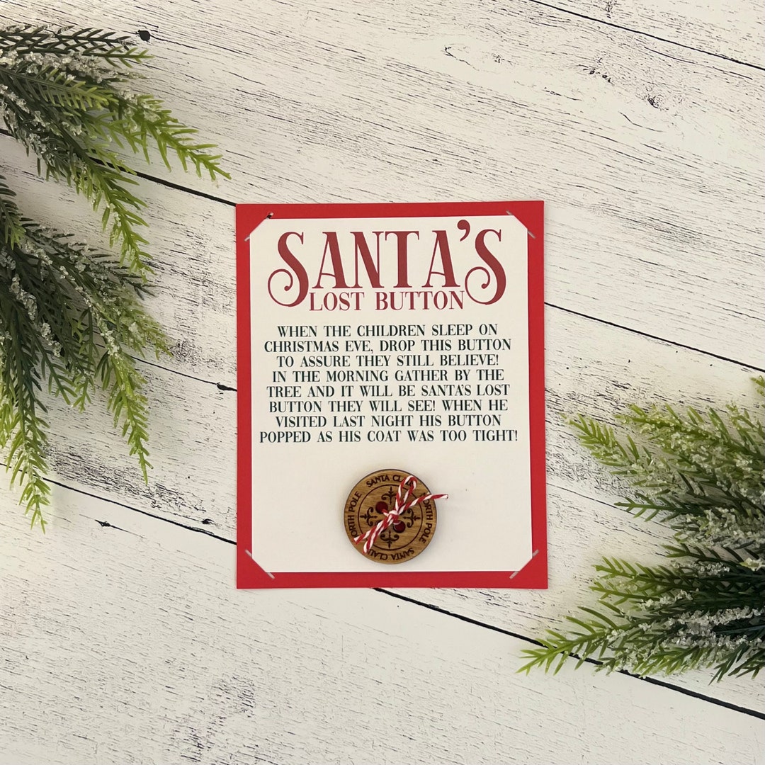 Santa's Lost Button // Kids Christmas Eve Box // Engraved Santa Button ...