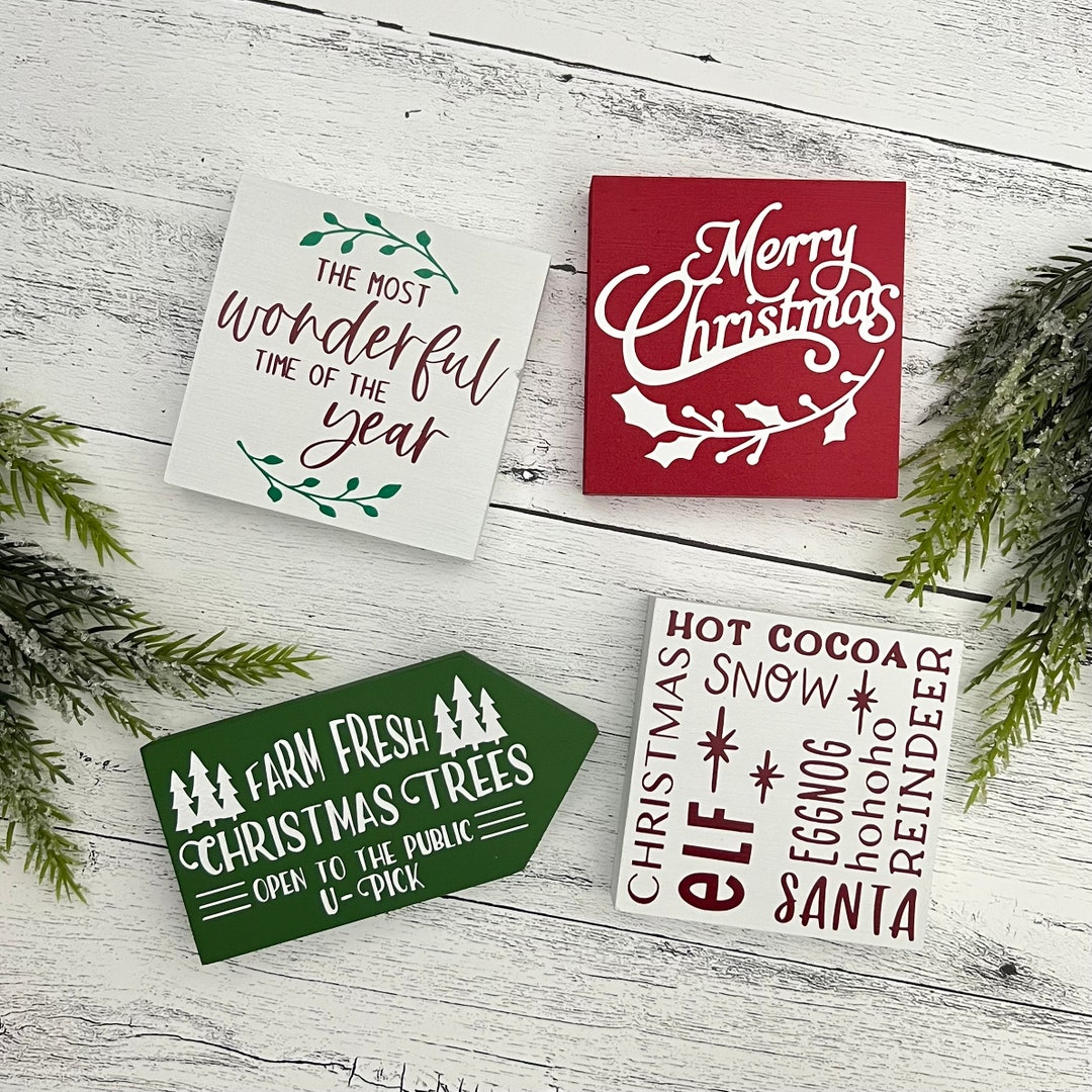 Tiered Tray Signs // Christmas Themed Signs // Wood Signs // Tiered ...