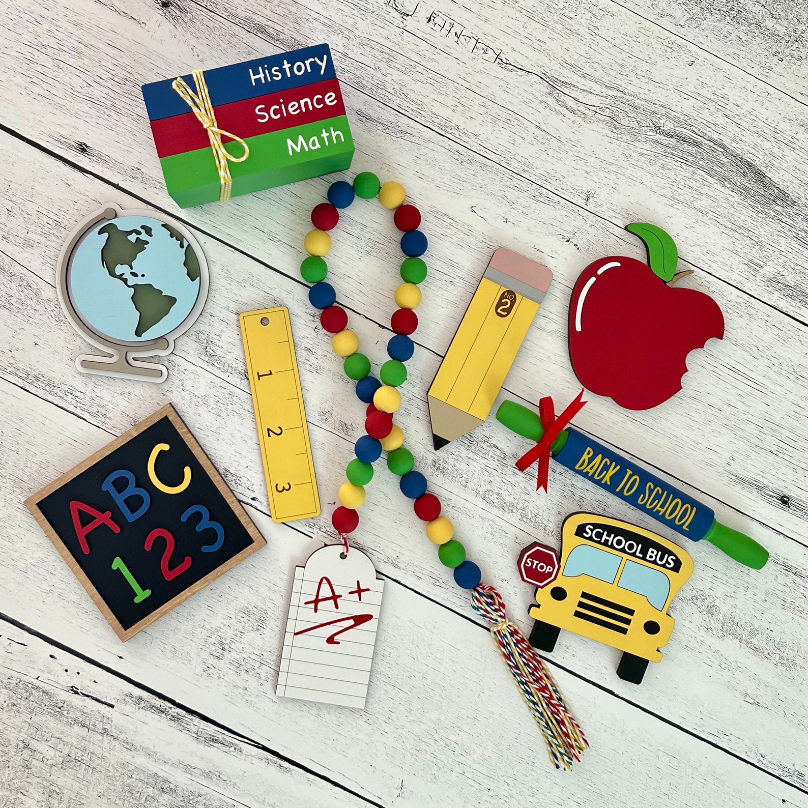 BUNDLE // Back to School Themed Tiered Tray Decor // School - Etsy