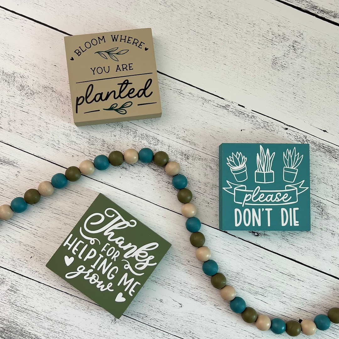 Tiered Tray Signs // Plant Themed Signs // Succulent Themed Decor ...