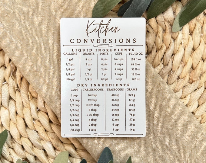 Kitchen Conversion Chart Magnet for Kitchen Conversion Magnet for Home ...