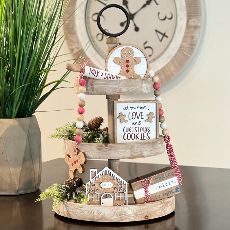 BUNDLE // Gingerbread Tier Tray Decor // Gingerbread Themed Signs ...