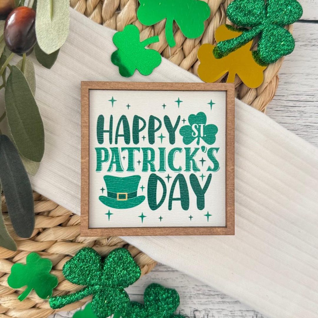 Mini Framed St. Patrick's Day Sign // Happy St. Patrick's Day Sign ...