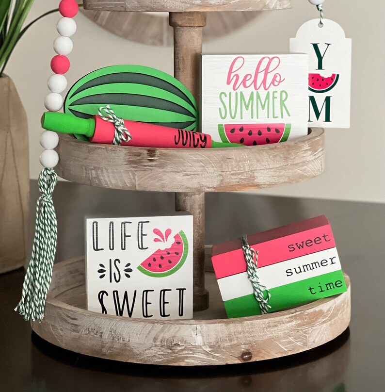 Tiered Tray Signs // Watermelon Themed Signs // Wood Sign // Tiered ...